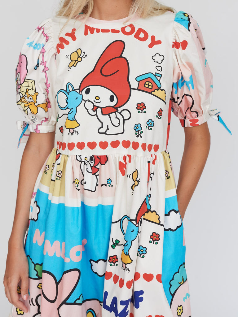 PRE-ORDER My Melody Patchwork Smock Dress – Lazy Oaf
