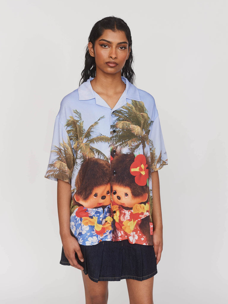 Monchhichi Holiday Bowling Shirt | Lazy Oaf Collaboration