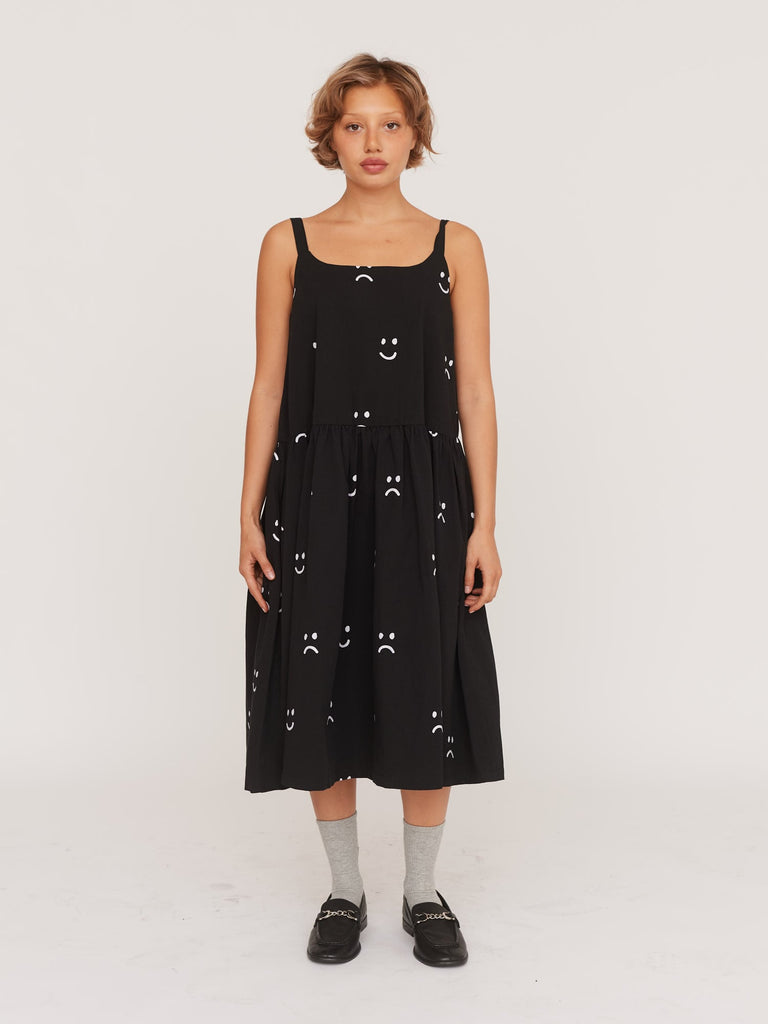 Happy Sad Drop Waist Smock Dress – Lazy Oaf