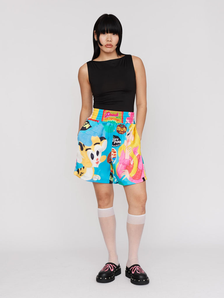 LO x Arabella Simpson Shirred Shorts – Lazy Oaf