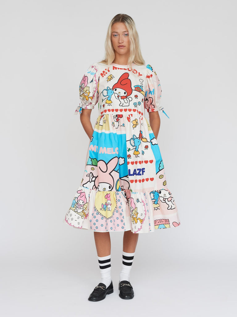 PRE-ORDER My Melody Patchwork Smock Dress – Lazy Oaf