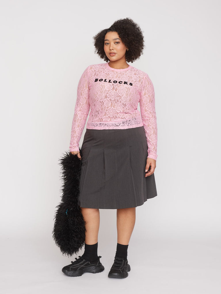 Bollocks Lacy Pink Top – Lazy Oaf
