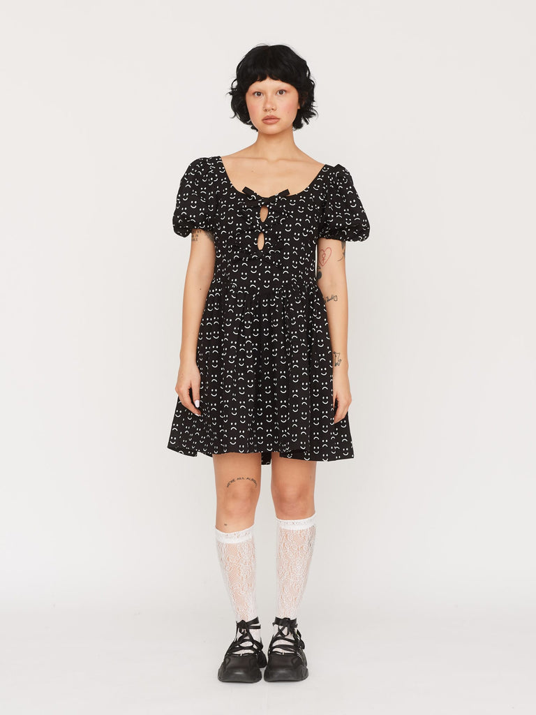 Happy Sad Cut Out Smock Dress – Lazy Oaf