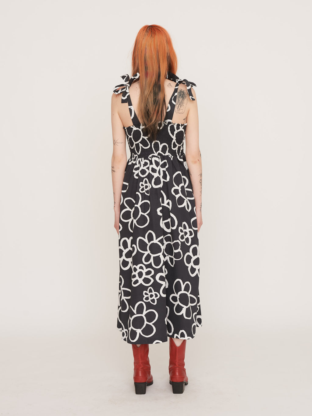 Flower Scribble Tie Shoulder Dress – Lazy Oaf