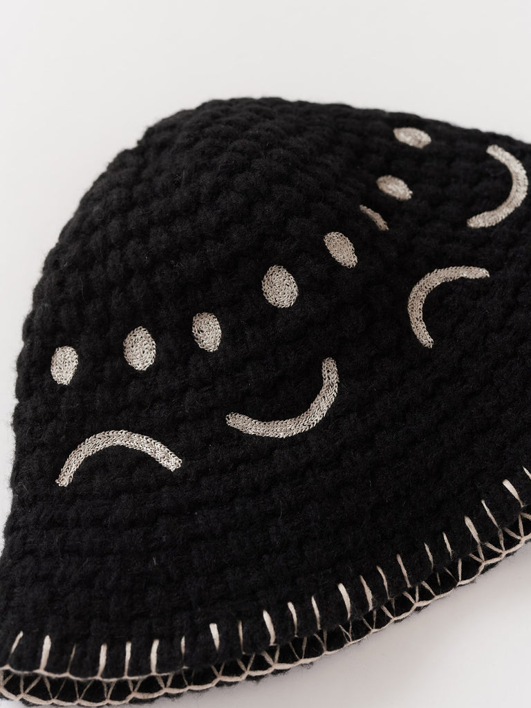 Happy Sad Crochet Style Hat – Lazy Oaf