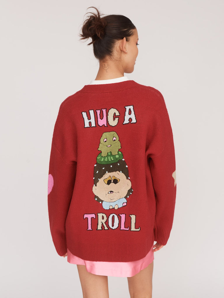 Hug A Troll Knit Cardigan – Lazy Oaf