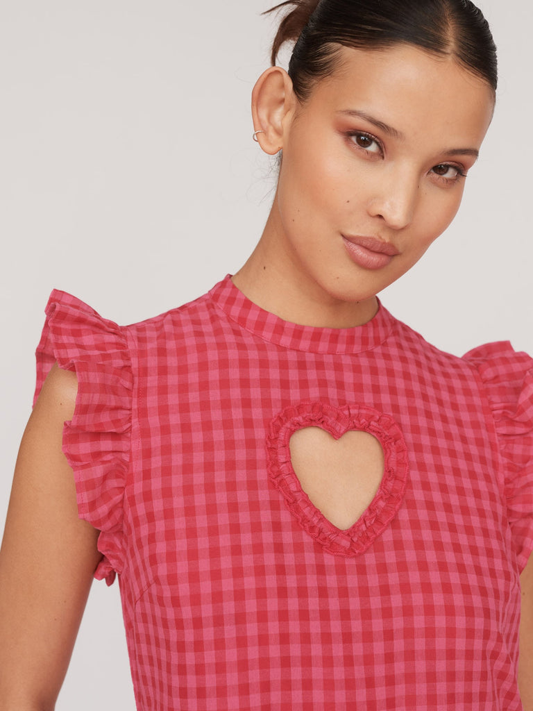 Cut Out Heart Gingham Smock Dress – Lazy Oaf