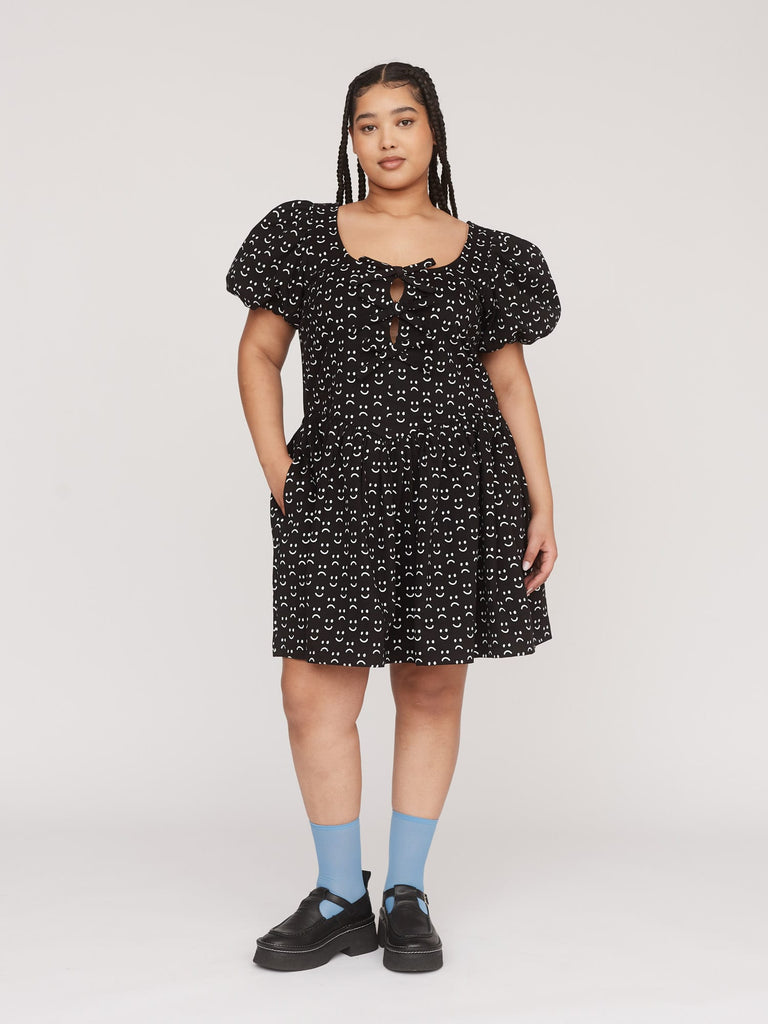 Happy Sad Cut Out Smock Dress – Lazy Oaf