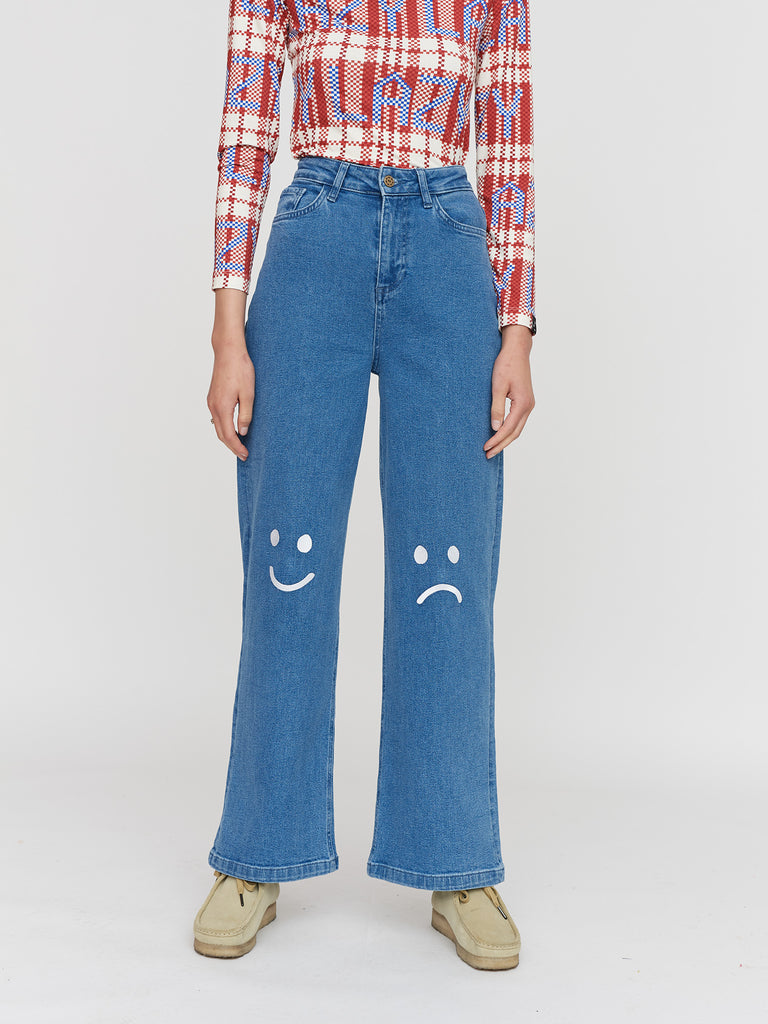 Moody Knees Wide Leg Pants – Lazy Oaf