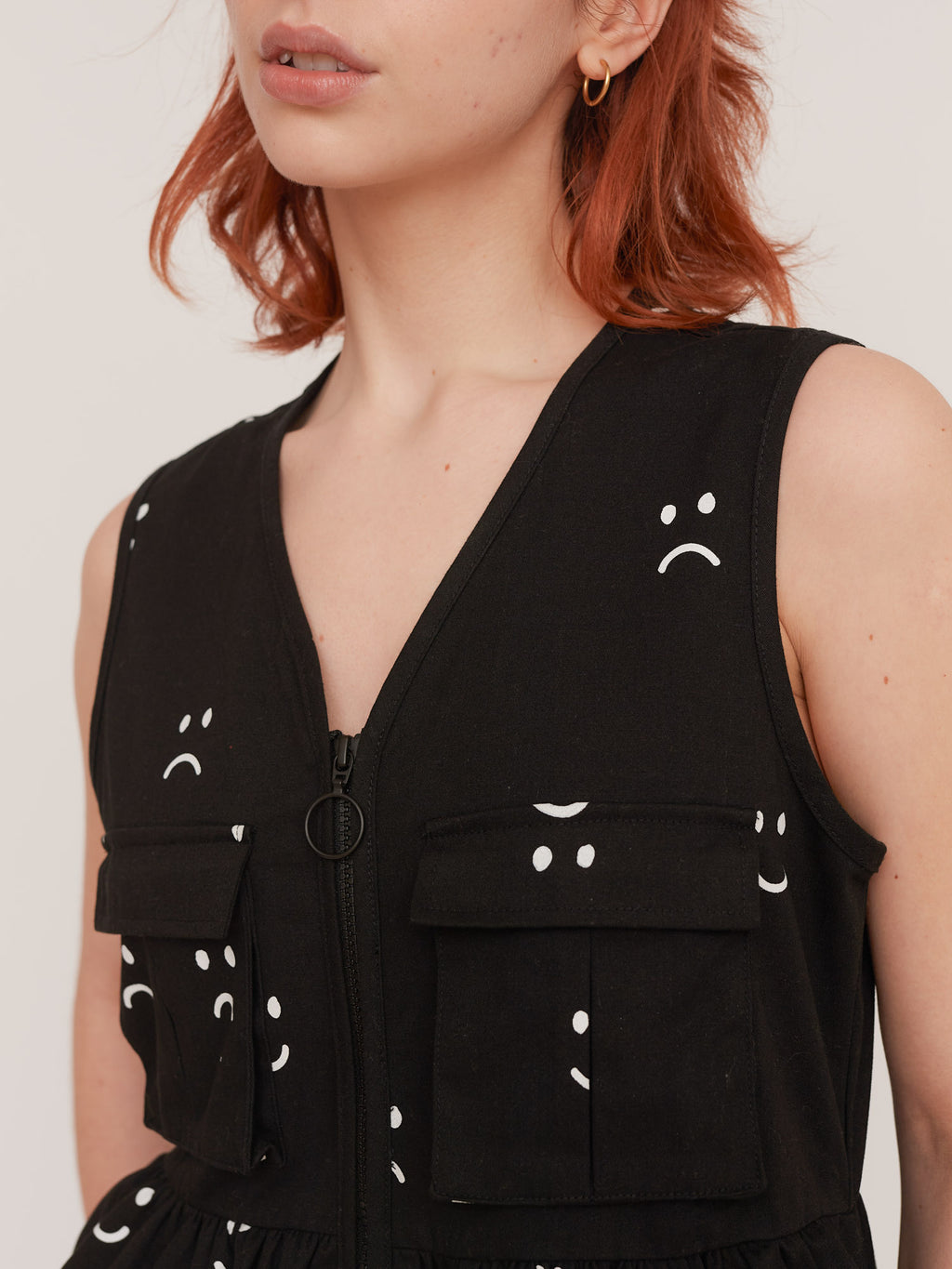 Happy Sad Gilet Dress – Lazy Oaf